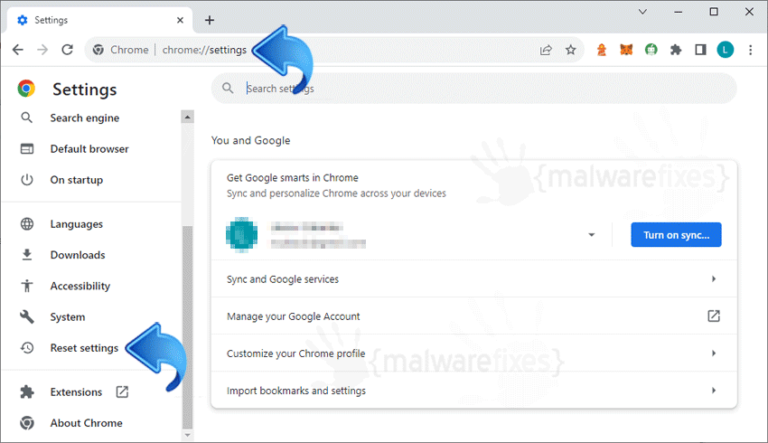 How to Reset Google Chrome - MalwareFixes