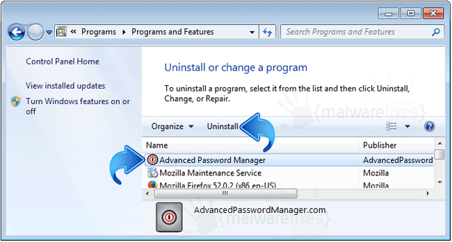 Remove Advanced Password Manager - MalwareFixes