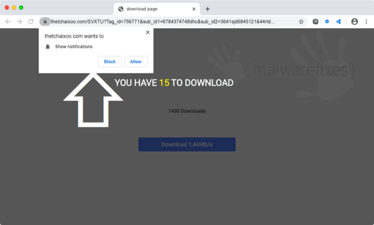 How to Remove Thetchaixoo.com Pop-up - MalwareFixes